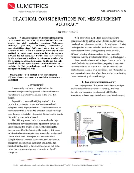 Practical Considerations For Measurement Accuracy